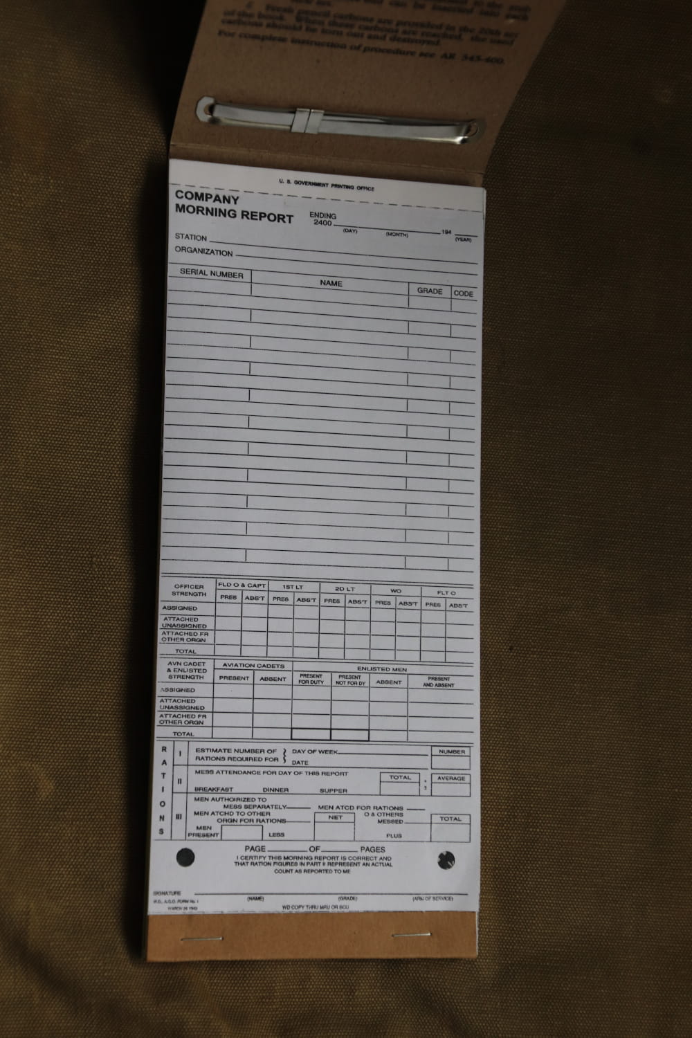 Guide to reading Company Morning Reports. – Patton’s Best Medics